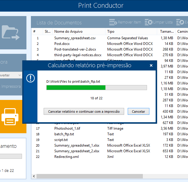 Imprima vários arquivos de uma vez - Print Conductor
