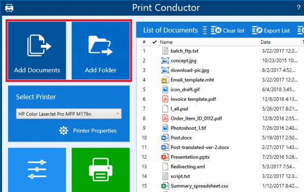 How to Add Files for Printing in Print Conductor