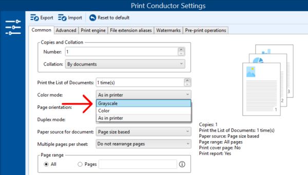 How to Set Color Mode in Print Conductor: Color vs. Grayscale Printing ...