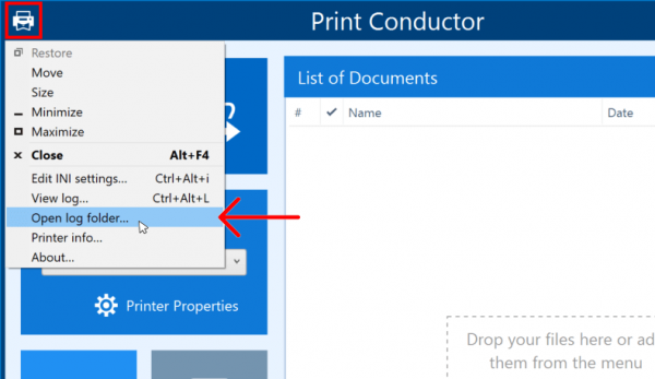 Where to Find Print Conductor Log Files