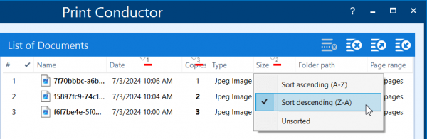 How to Configure the List of Documents for Printing in Print Conductor