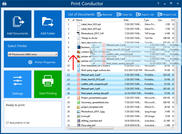 How to Configure the List of Documents for Printing in Print Conductor