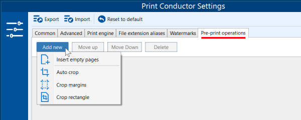 Pre-print Operations – Print Conductor