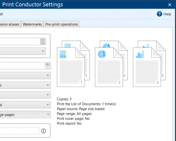 Print Conductor Common Settings