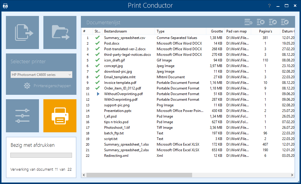 Print meerdere bestanden tegelijk - Print Conductor